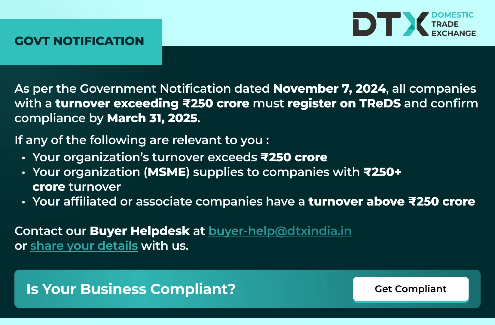 DTX RBI Approved TReDS Platform