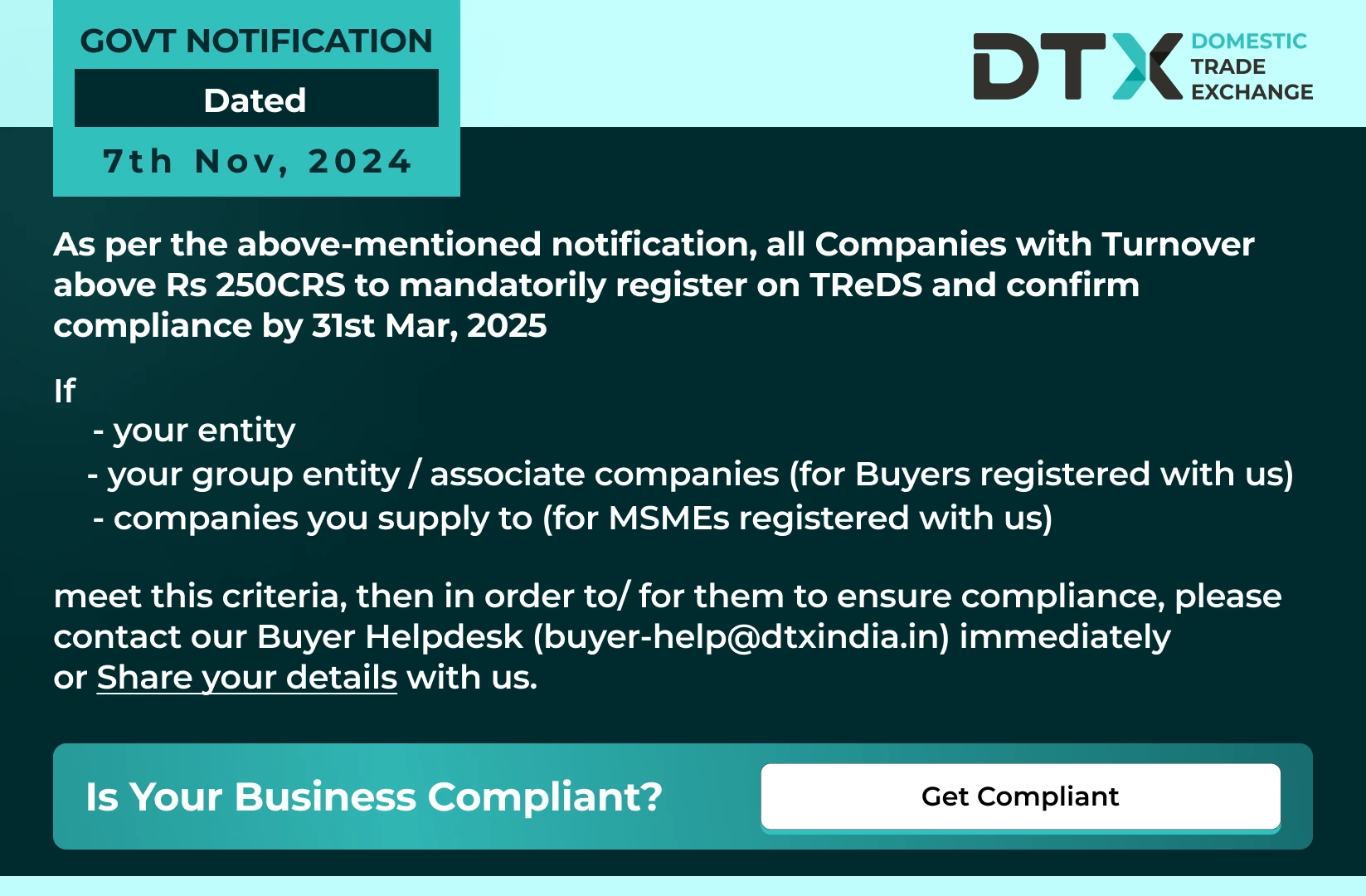 DTX RBI Approved TReDS Platform